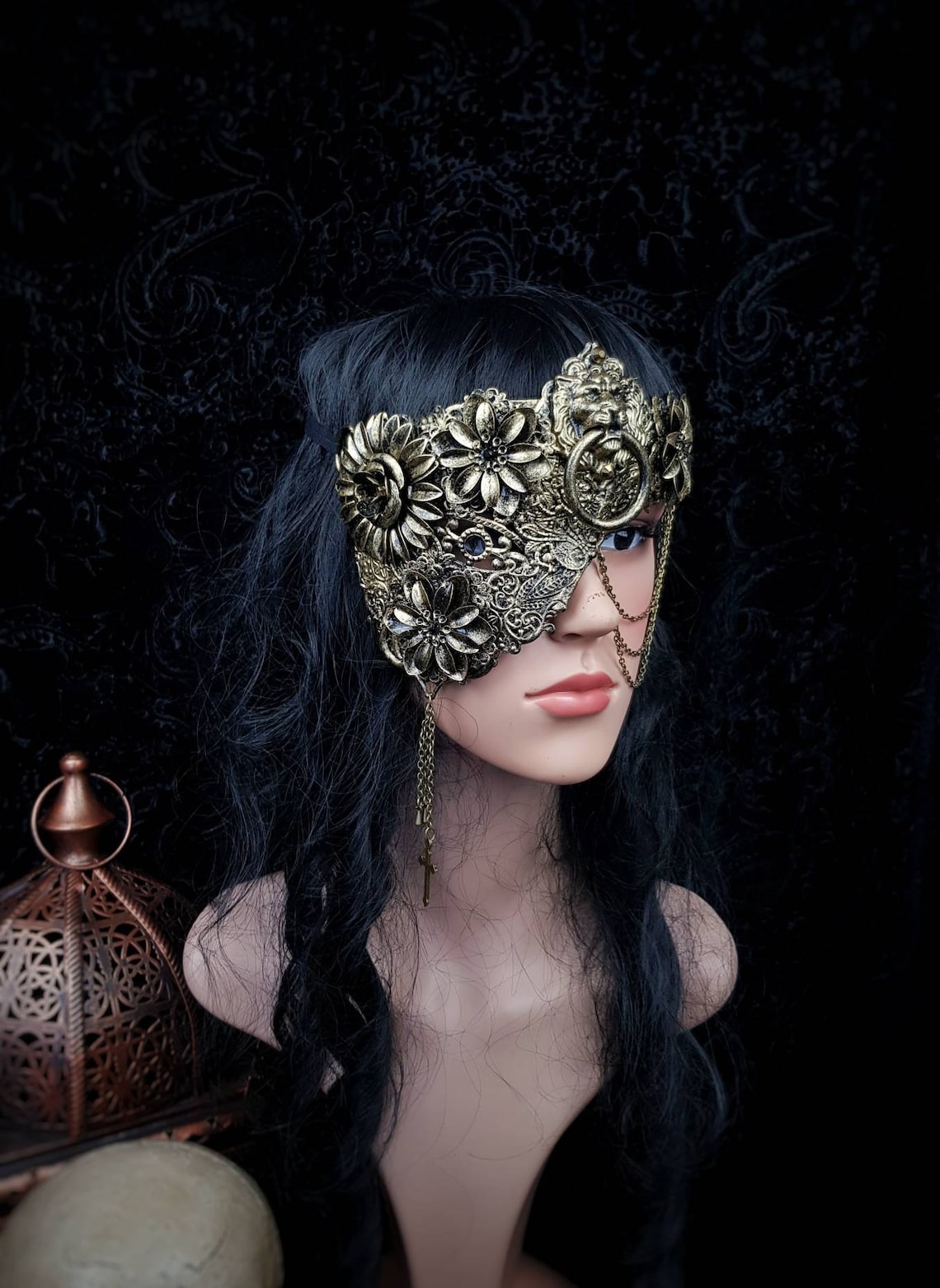 Blind Mask king Lionheart Half Mask Gothic | Etsy