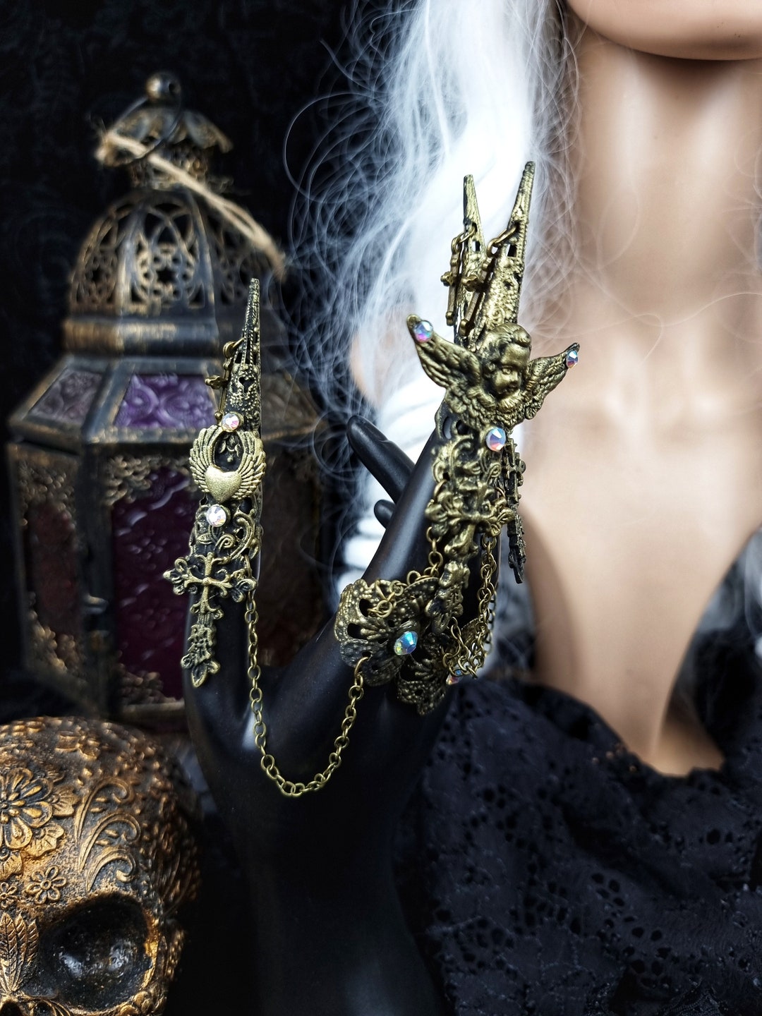 Made to Order / Long Finger Claws "angel", Gothic Claws, Cosplay ...