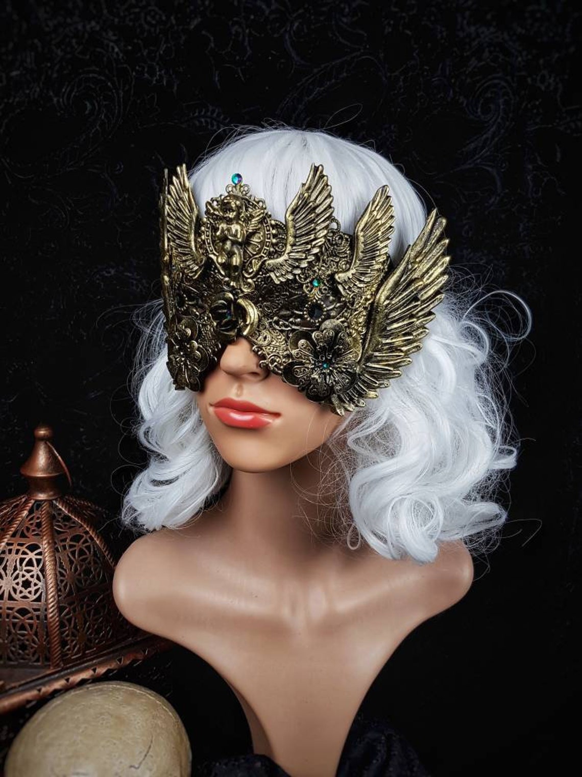 Angel Cathedral wings blind mask gothic headpiece gothic - Etsy