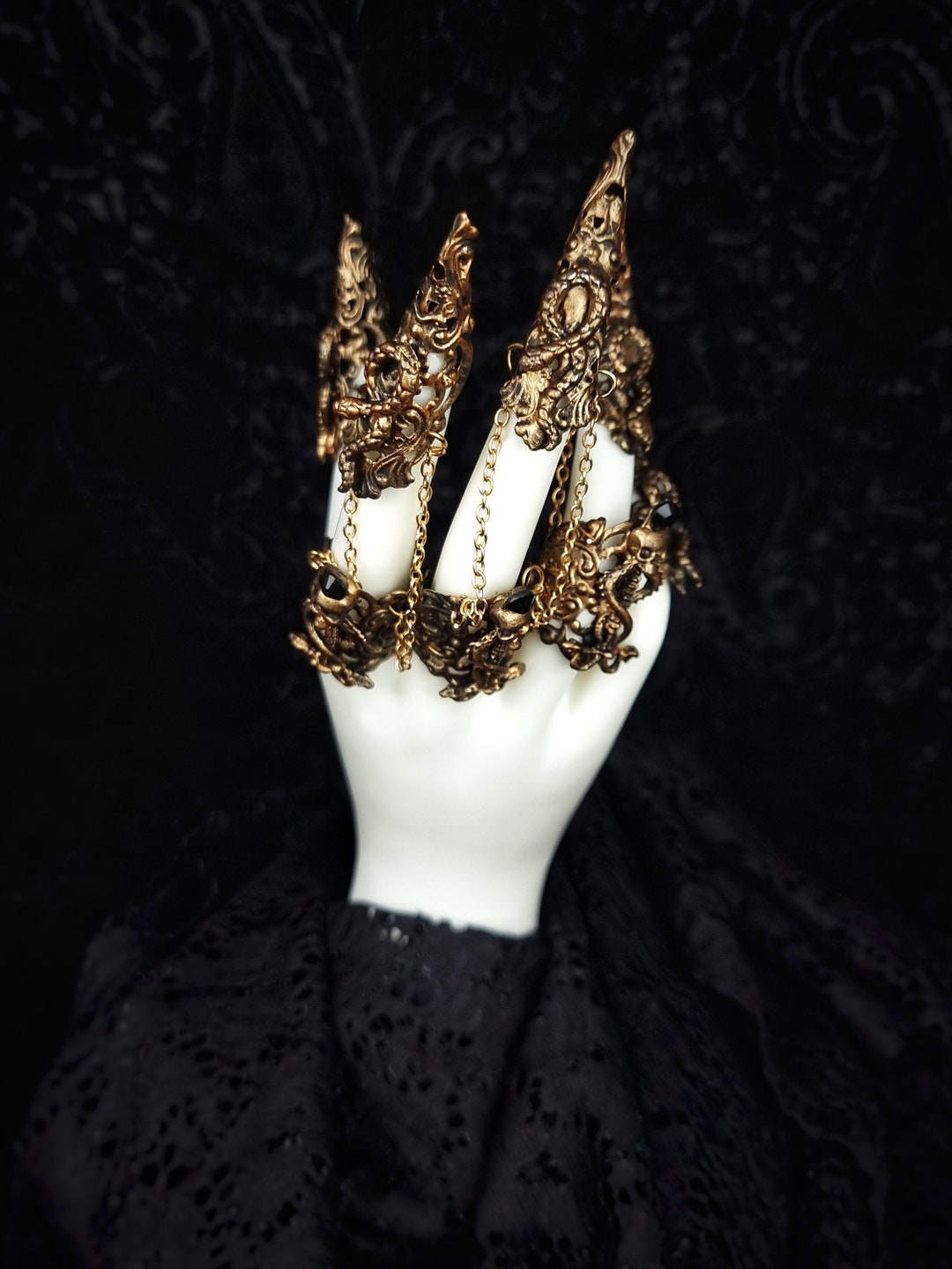 Ready to Ship/ Medusa Snake Finger Armor, 5 Finger Claws & 3 Rings ...