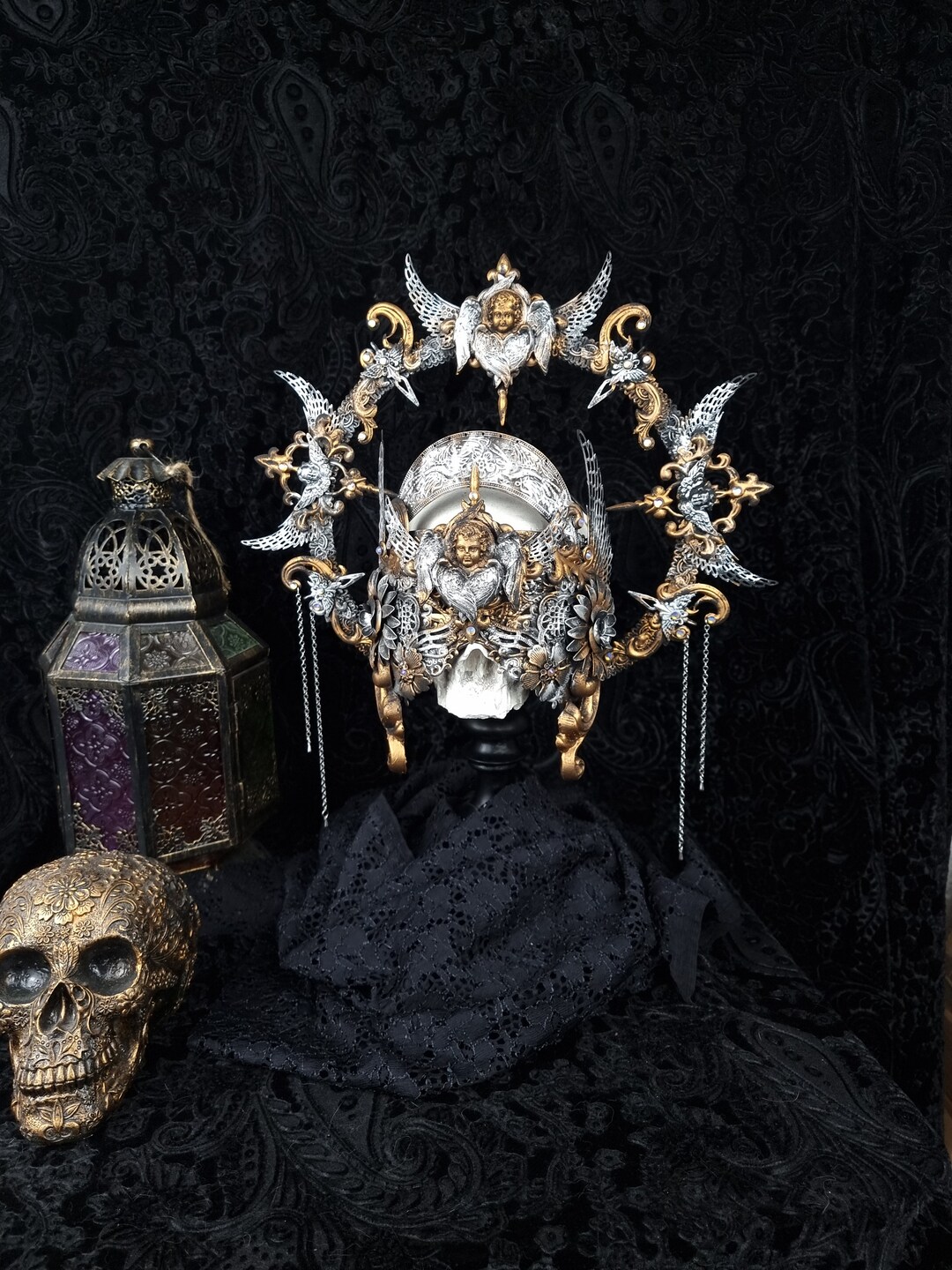 Made to Order / Set Halo & Blind Mask angel Love Ii. Cosplay, Gothic ...