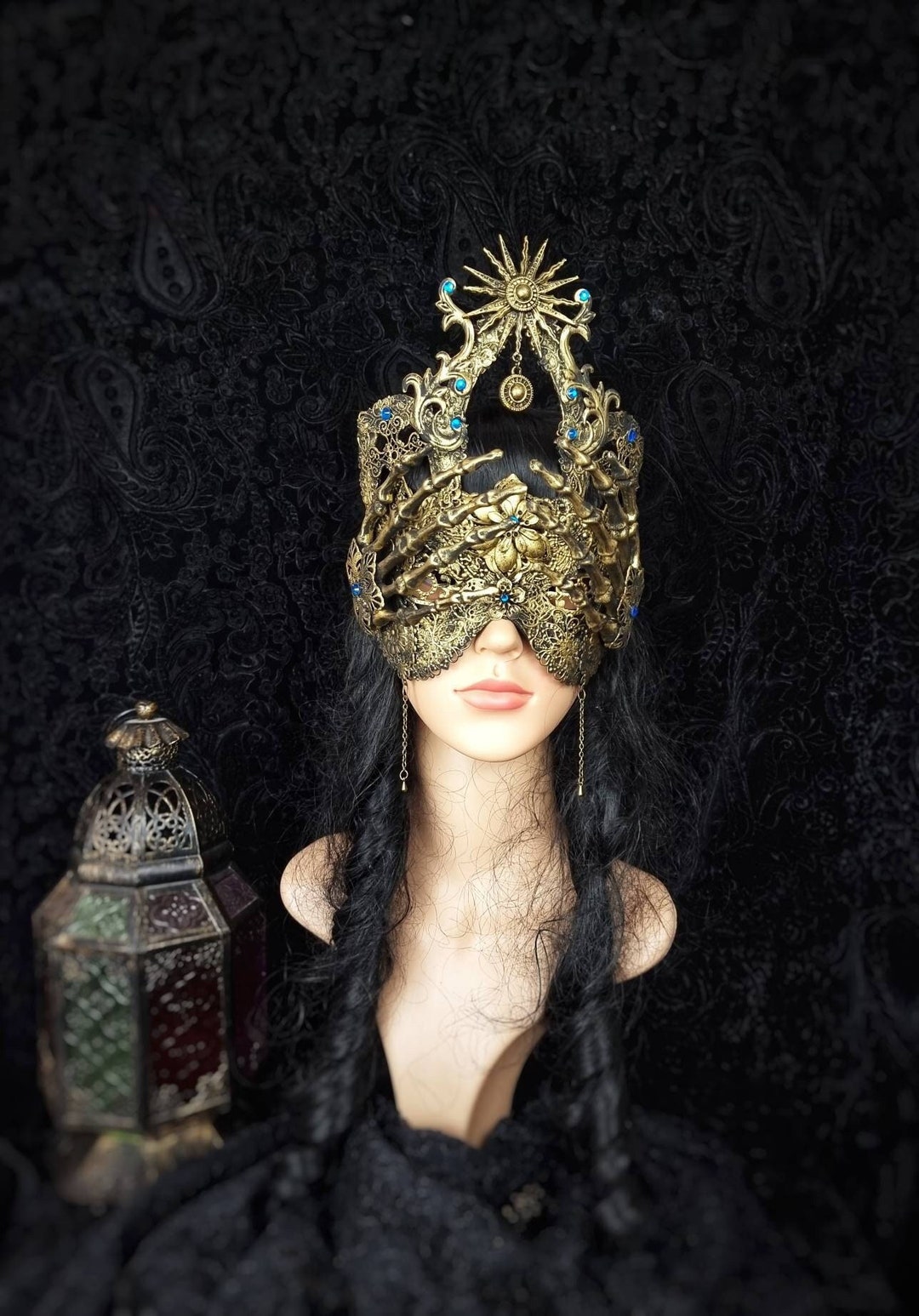 Cathedral Blind Mask "sun Goddess" Gothic Crown, Religious, Cosplay ...