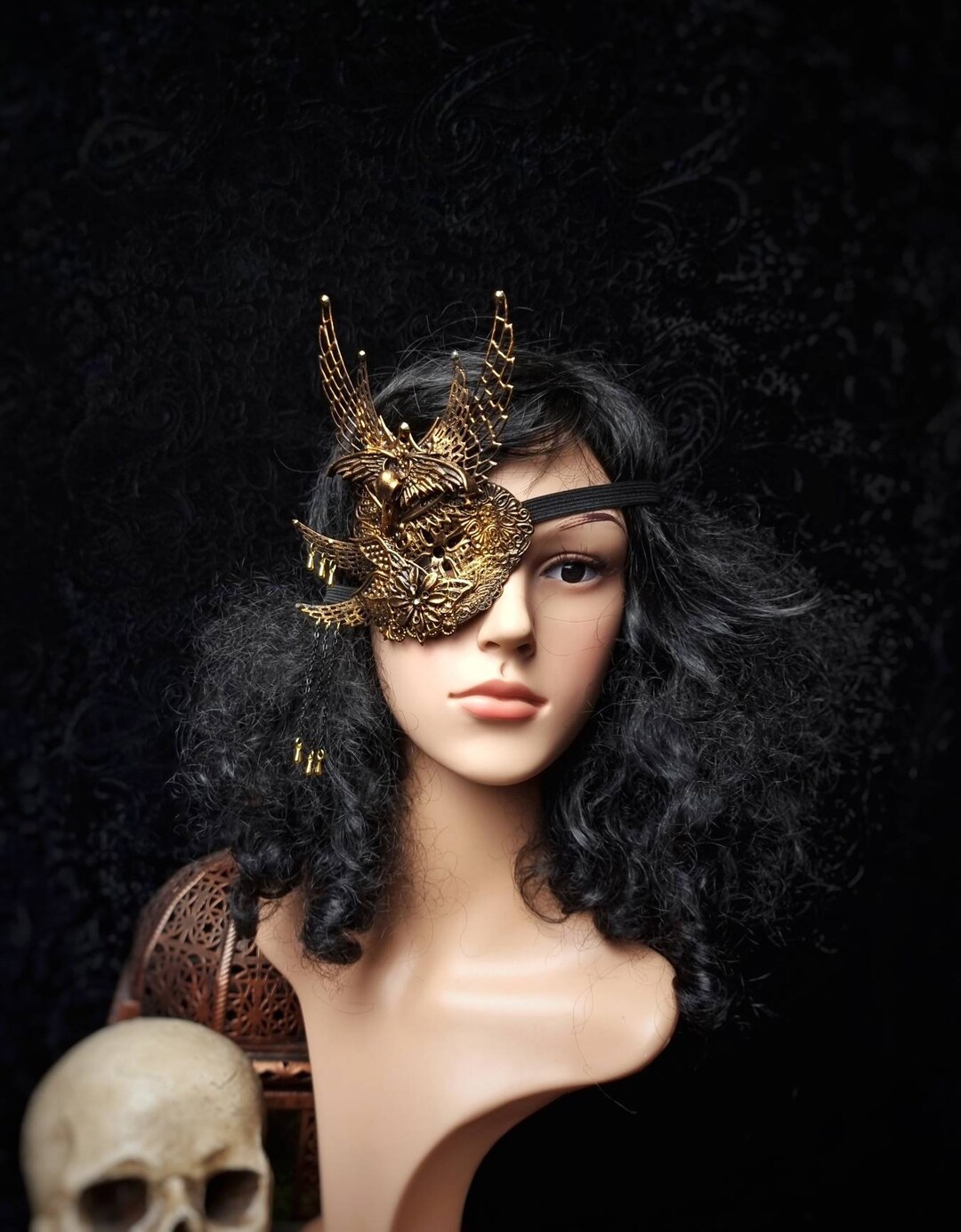 Metal Eye Patch "holy Crow", Eye Patch, Gothic Headpiece, Shieldmaiden ...