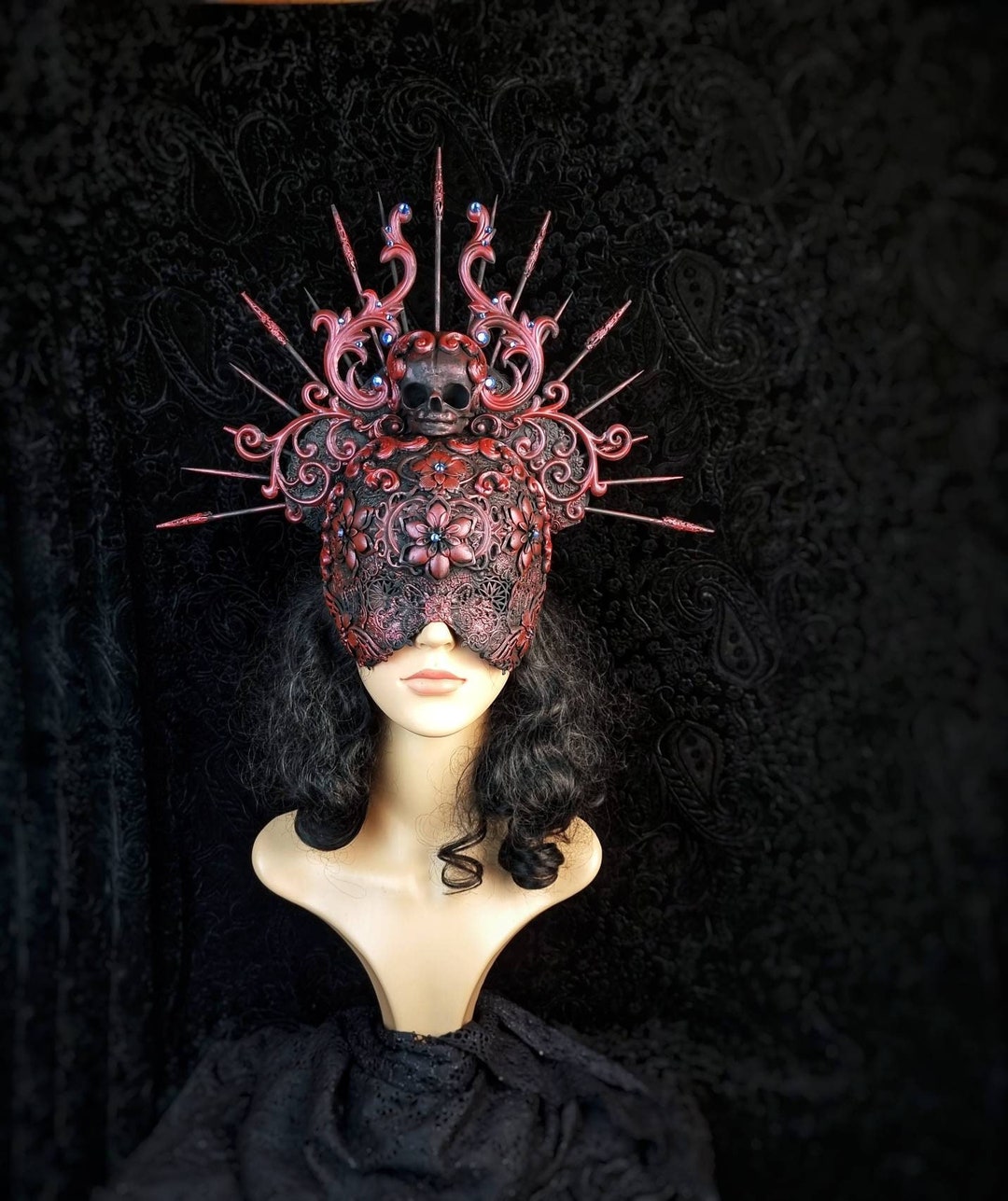 Headpiece Blind Mask Hades , Vampire, Gothic Headpiece, Baroque, Halo ...