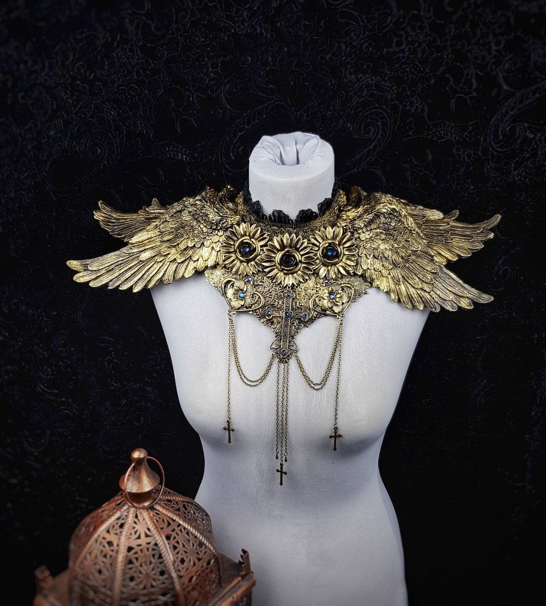 MADE TO ORDER Chest Armor "holy Wings", Angel Collar, Larp, Gothic ...