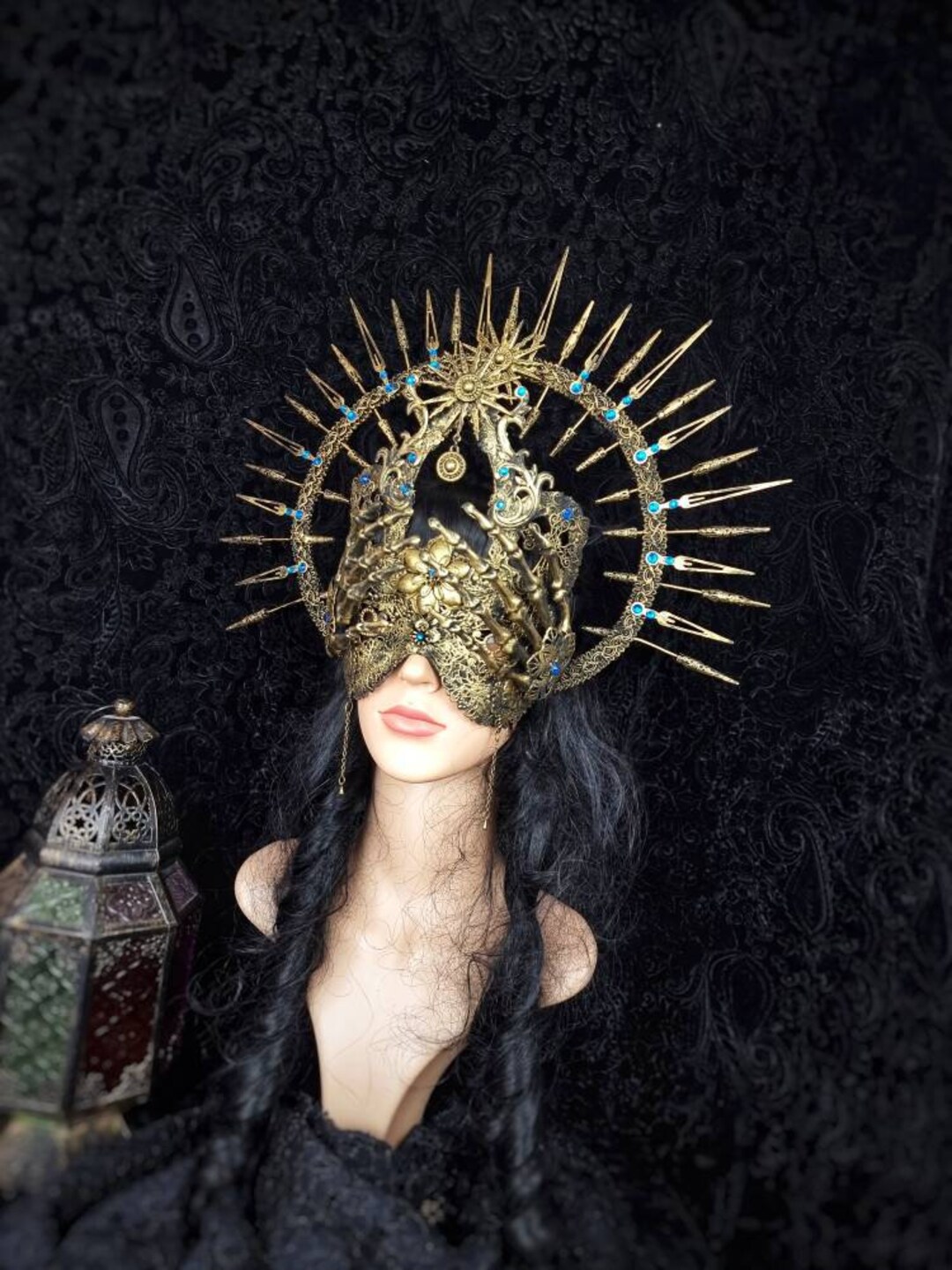 Custom-made / SET "sun Goddess" Halo & Blind Mask, Cathedral Mask ...