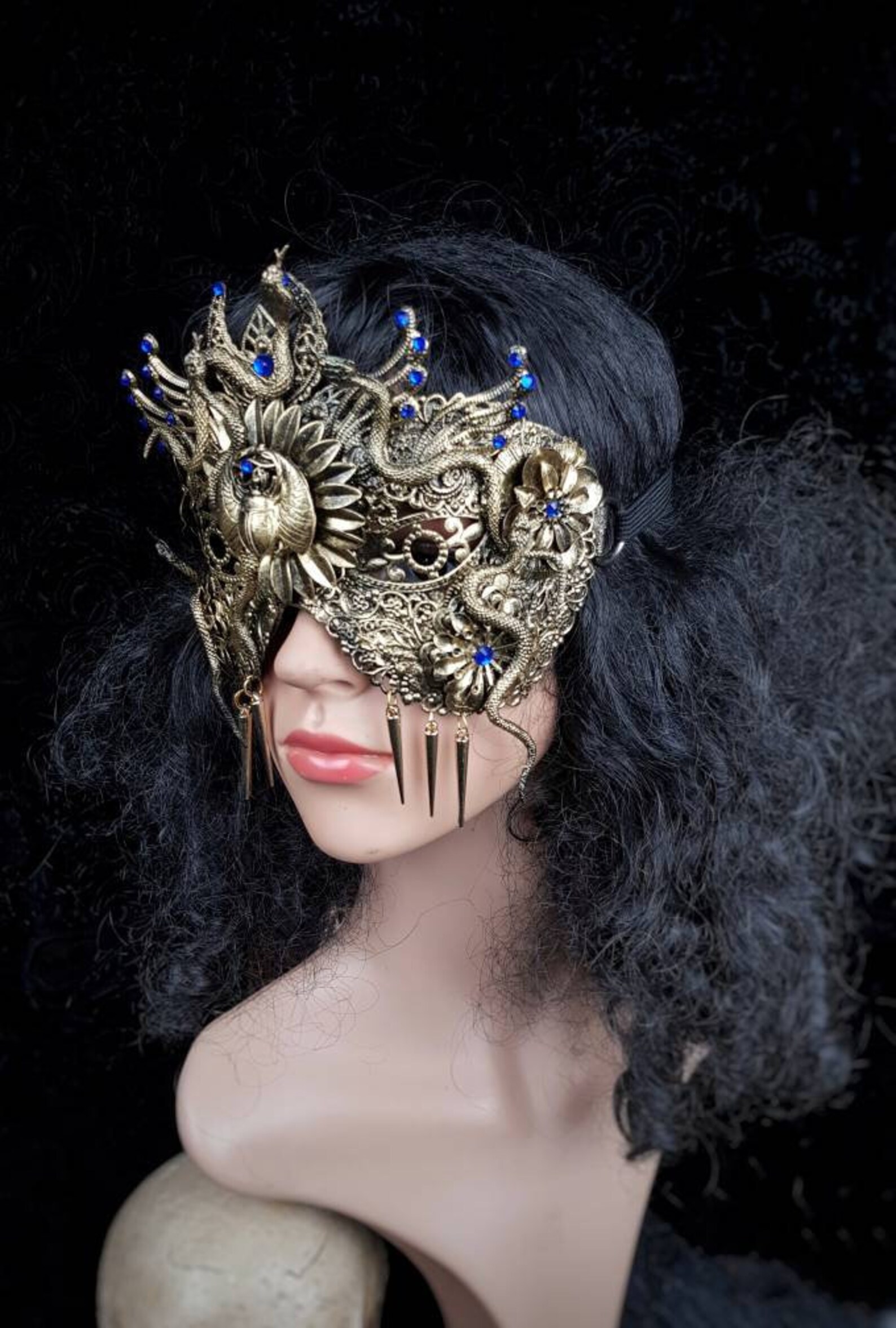 Medusa Blind Mask Anubis Cleopatra Headpiece | Etsy