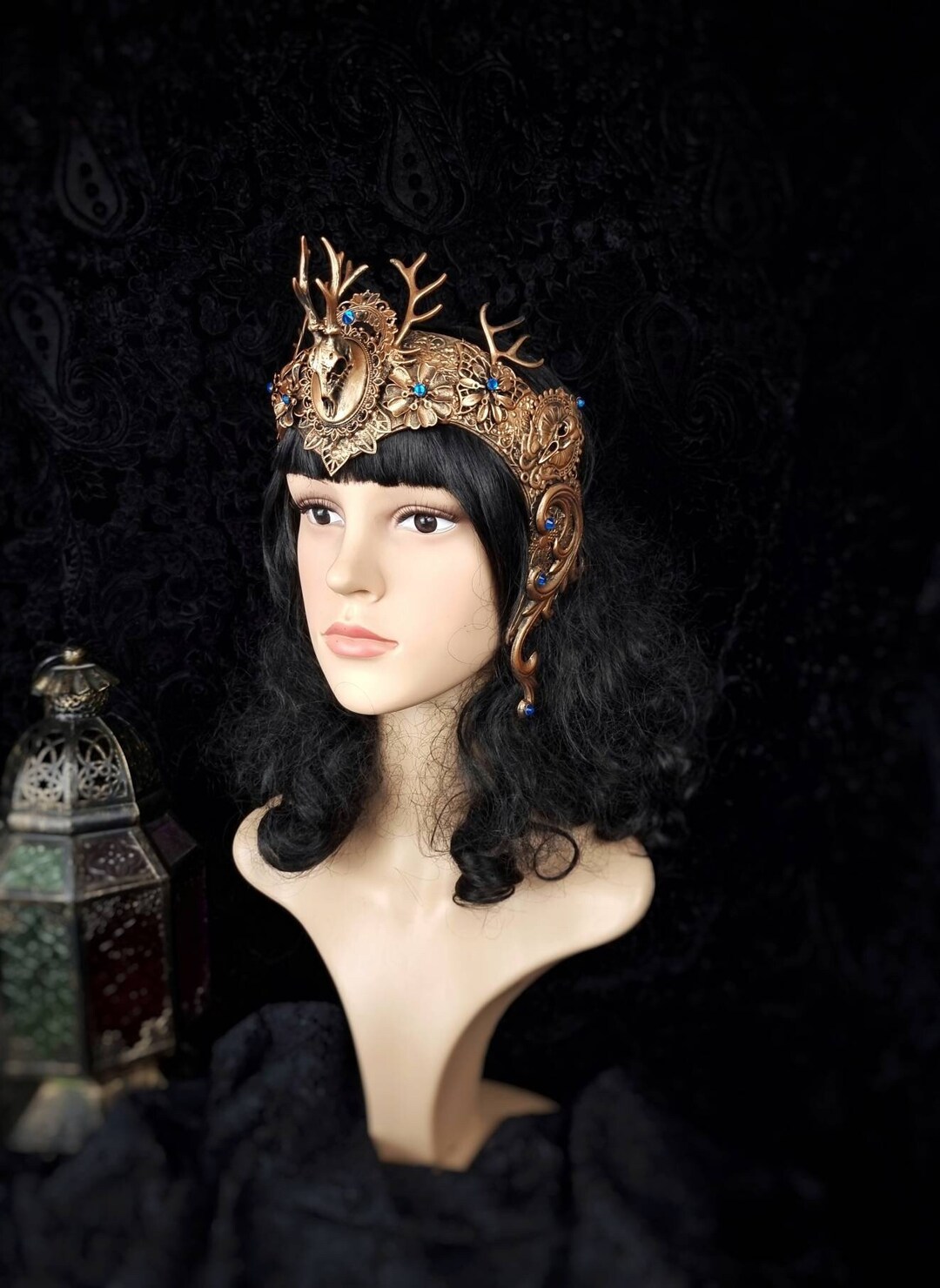 Face Frame Crown " Cernunnos " Cosplay, Larp, Pagan, Shieldmaiden ...