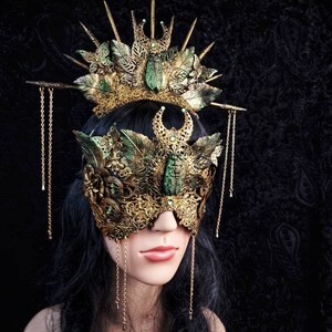 Blind Mask " King & Queen " , Gothic Crown, Gothic Headpiece, Religious ...