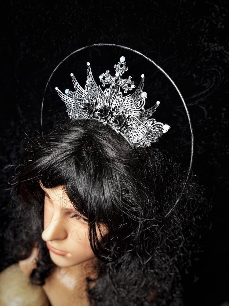 Gothic Crown Halo Holy Crow Goth Crown Gothic - Etsy