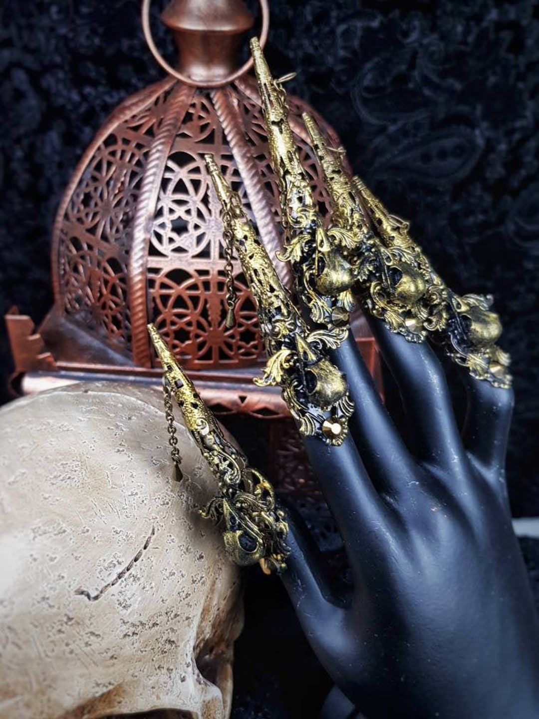 Made to Order / 5 Finger Claws, Raven, Fantasy Costume, Medusa, Pagan ...