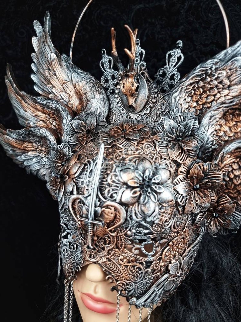 Wings Headpiece Blind Mask Cernunnos Pagan - Etsy
