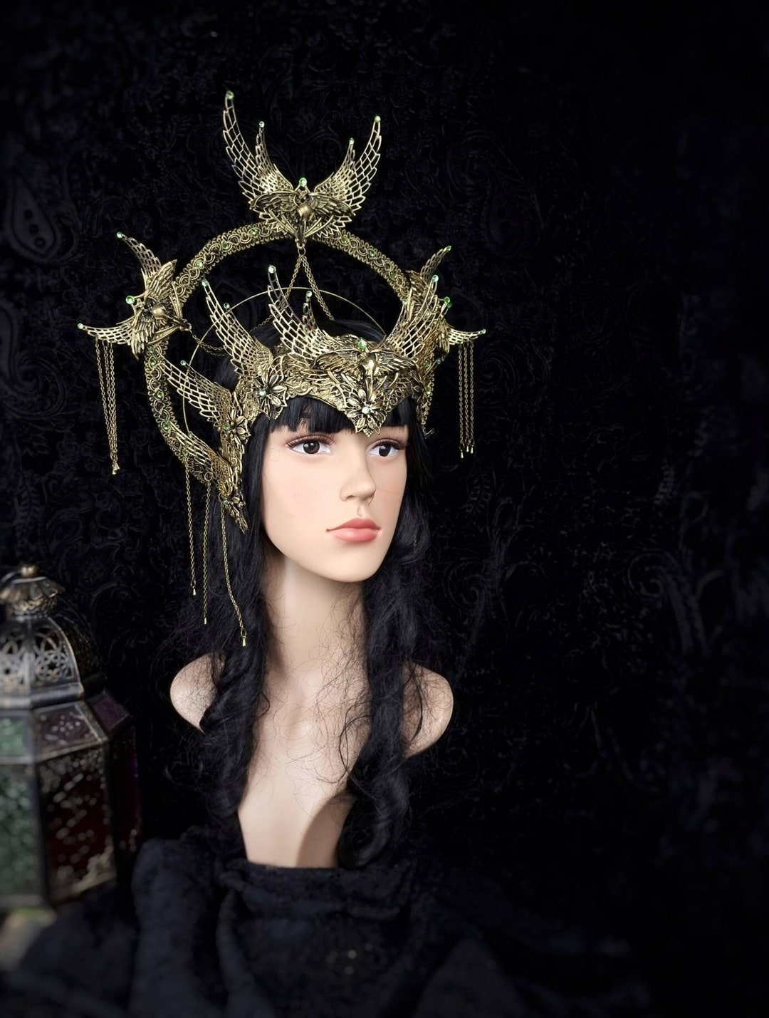 Made to Order / Set Face Frame & Halo "holy Crow" Cosplay, Larp ...