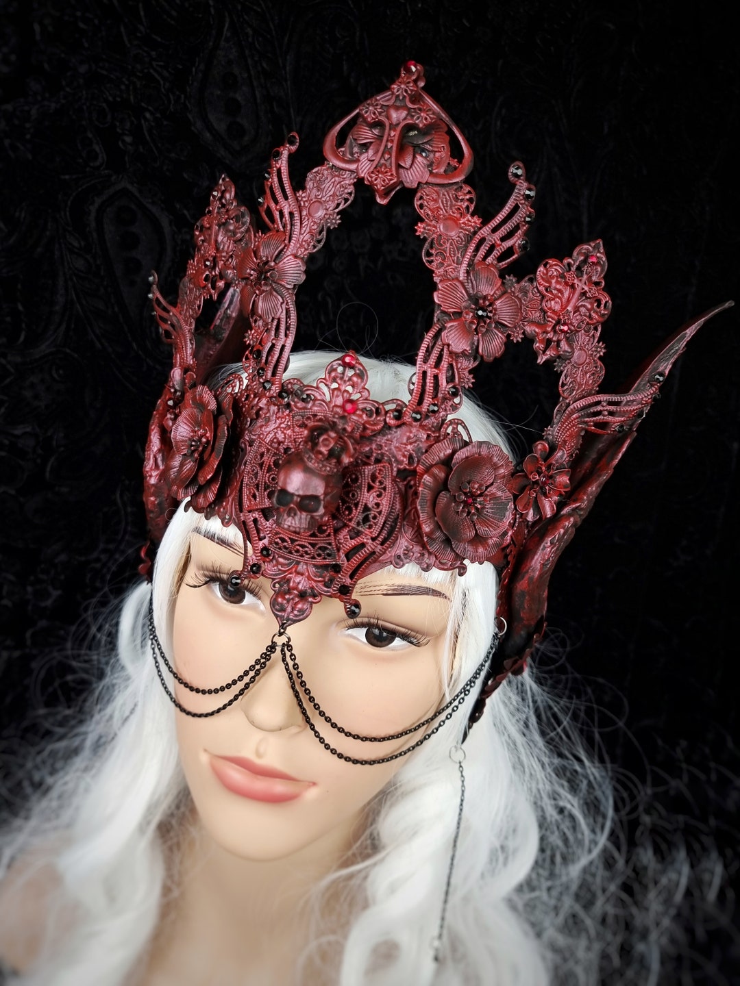 Cathedral Wing Crown skull King Face Frame - Etsy