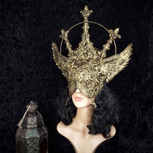 Headpiece Blind Mask gargoyle With Wings, Vampire Gothic Headpiece ...