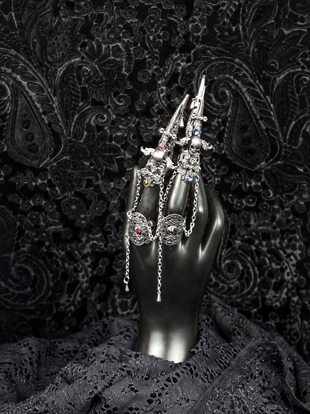 Made to Order / Finger Claws & Rings "dracula " Fantasy Costume, Gothic ...