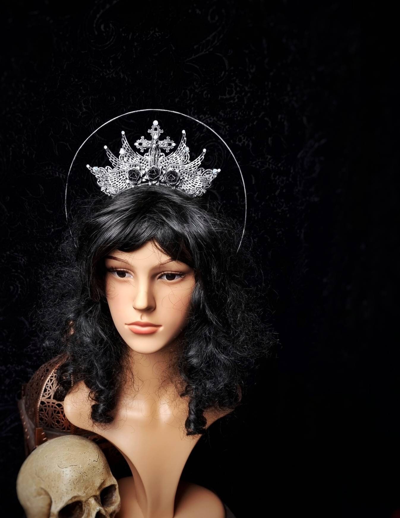 Gothic Crown Halo Holy Crow Goth Crown Gothic - Etsy