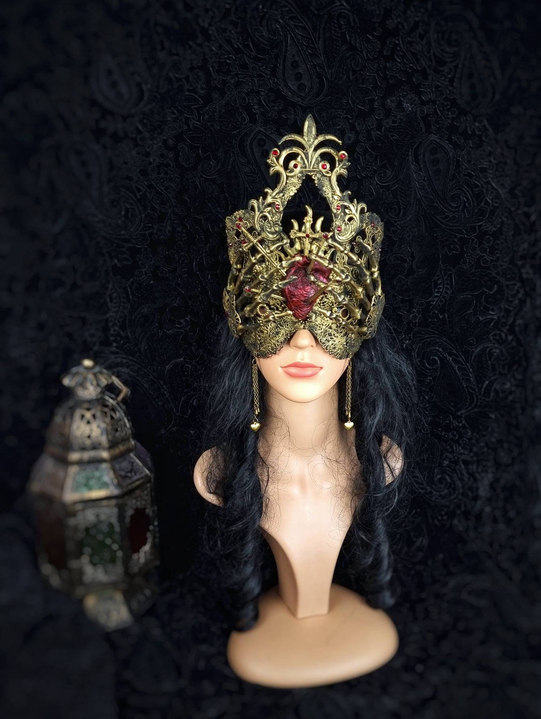 MADE TO ORDER Blind Mask "sacred Hearts" Skeleton Hands, Cosplay ...