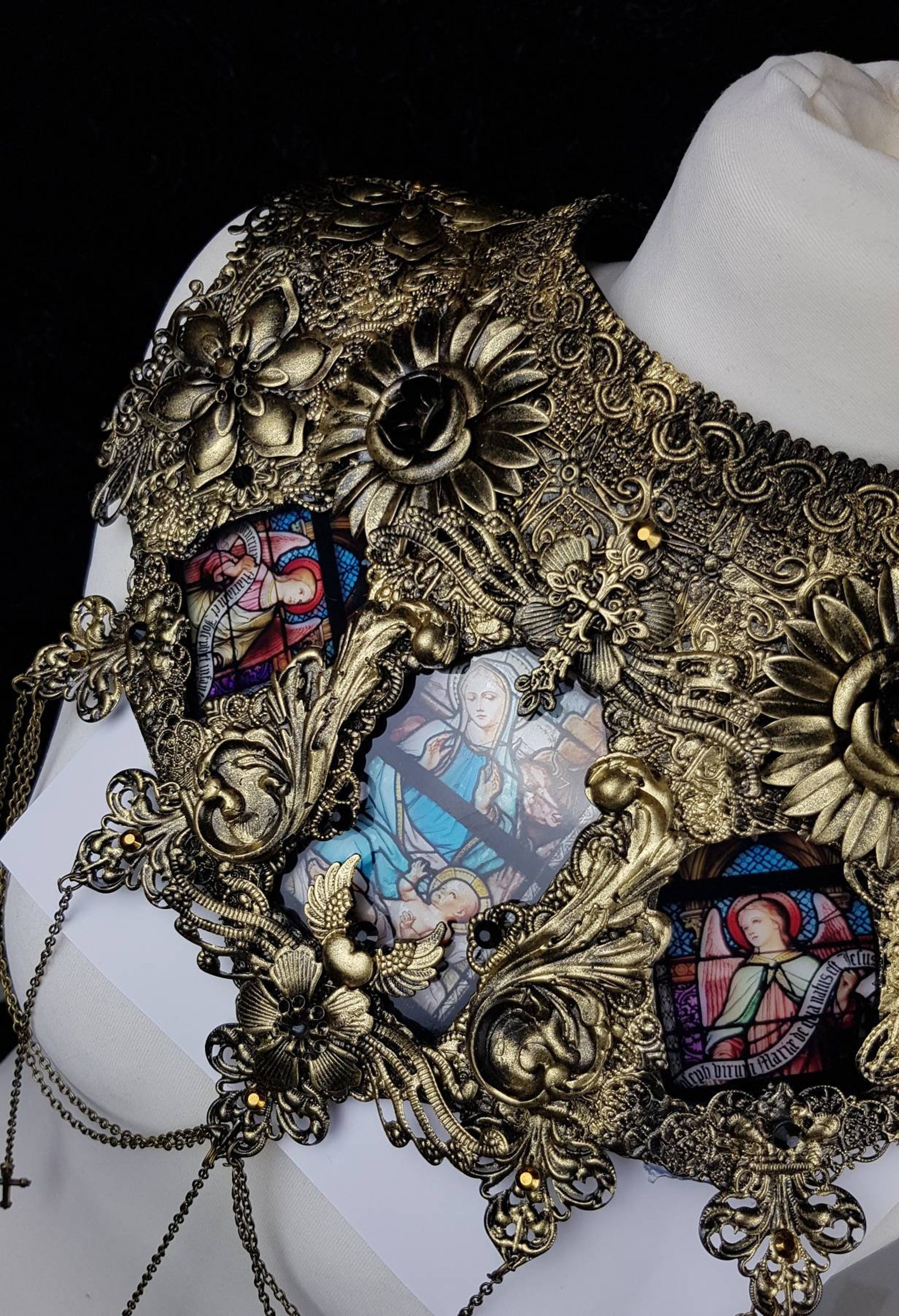 Stained Glass, Chest Armor "cathedral" Collar, Cathedral Headpiece ...