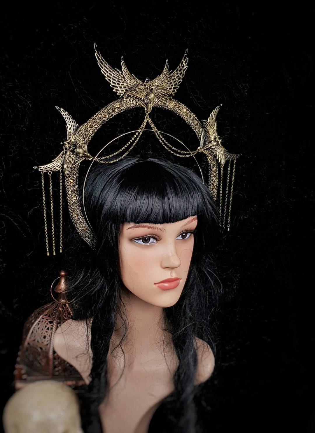 Made to Order / Halo "holy Crow" Headband, Halo, Gothic Crown, Gothic ...