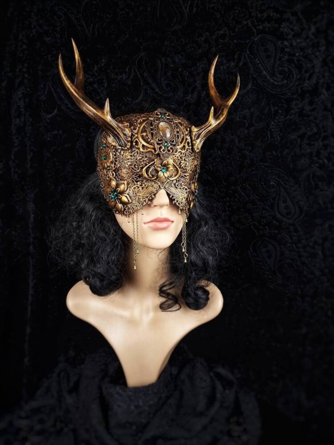 Made to Order / Deer Antler Mask in Blind Look, Pagan, Vikings ...