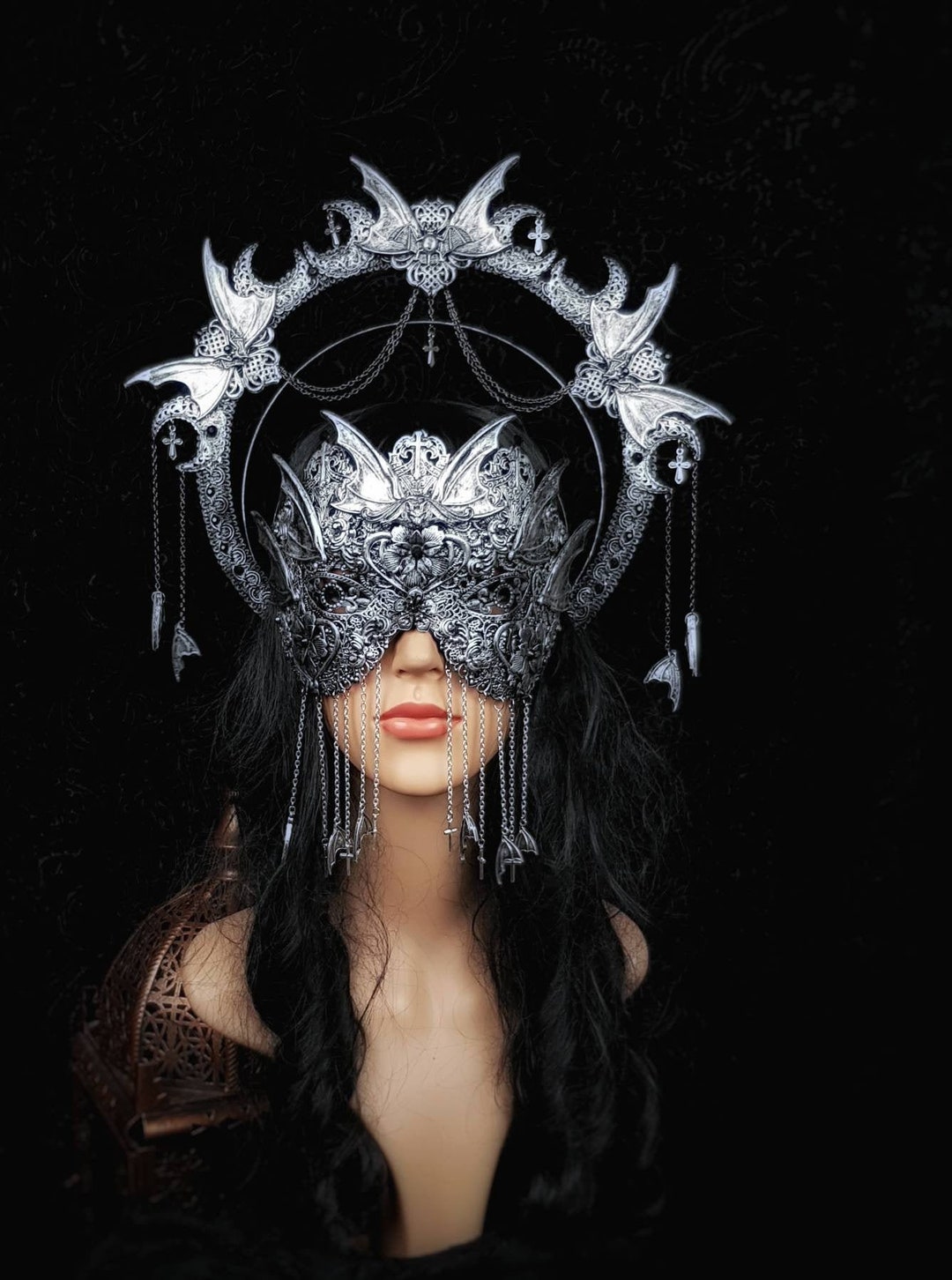 Ii.set Vampire Halo, Halo Headband & Blind Mask, Gothic Headpiece ...