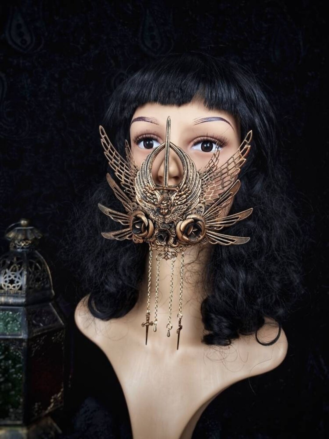 Mouth Mask "angel Sword Warrior", Gothic, Blind Mask, Mouth Patch ...