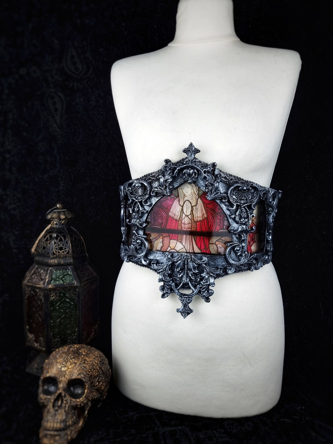 Waist Corset Stained Glass baroque Cosplay - Etsy
