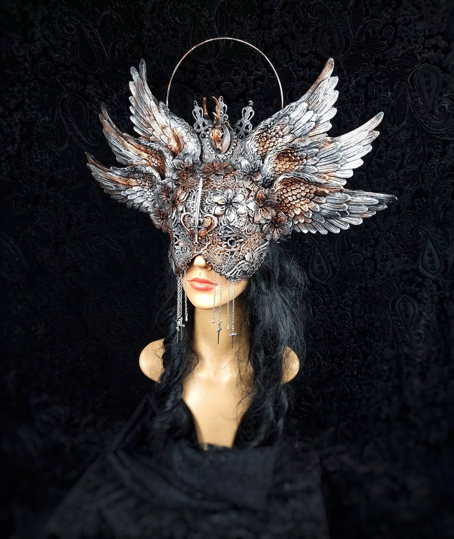 Wings Headpiece Blind Mask Cernunnos Pagan - Etsy