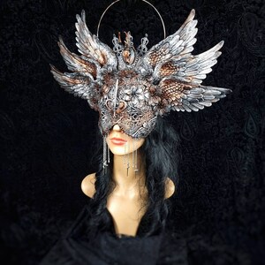 MADE TO ORDER Wings Headpiece Blind Mask " Cernunnos ", Pagan ...