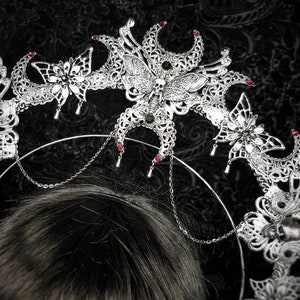 Death Moth Moon Crown, Halo, Halo, Gothic Crown, Gothic Headpiece ...