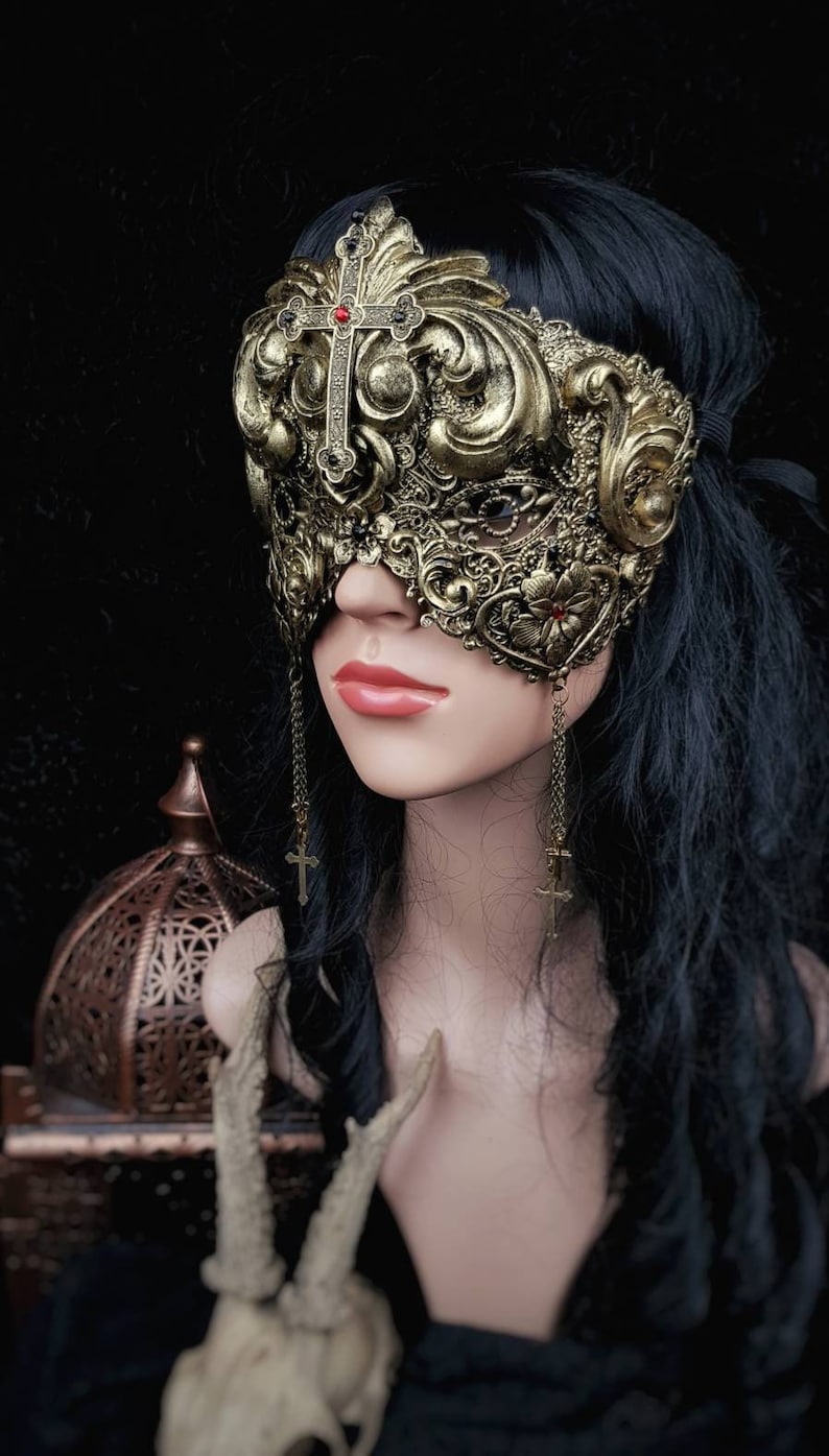 MADE TO ORDER Blind Mask "burlesque" Cosplay, Vampire, Fantasy, Goth ...