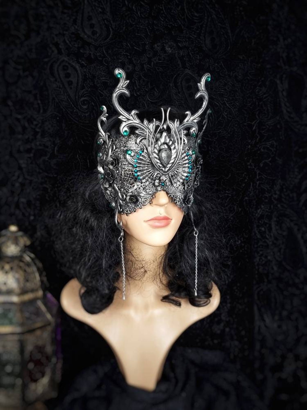 Blind Mask "victorian Love", Vampire Mask, Gothic Crown, Cosplay, Larp ...