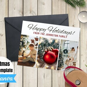 Digital Download, Happy Holidays Card Template, Fully Editable Text and ...