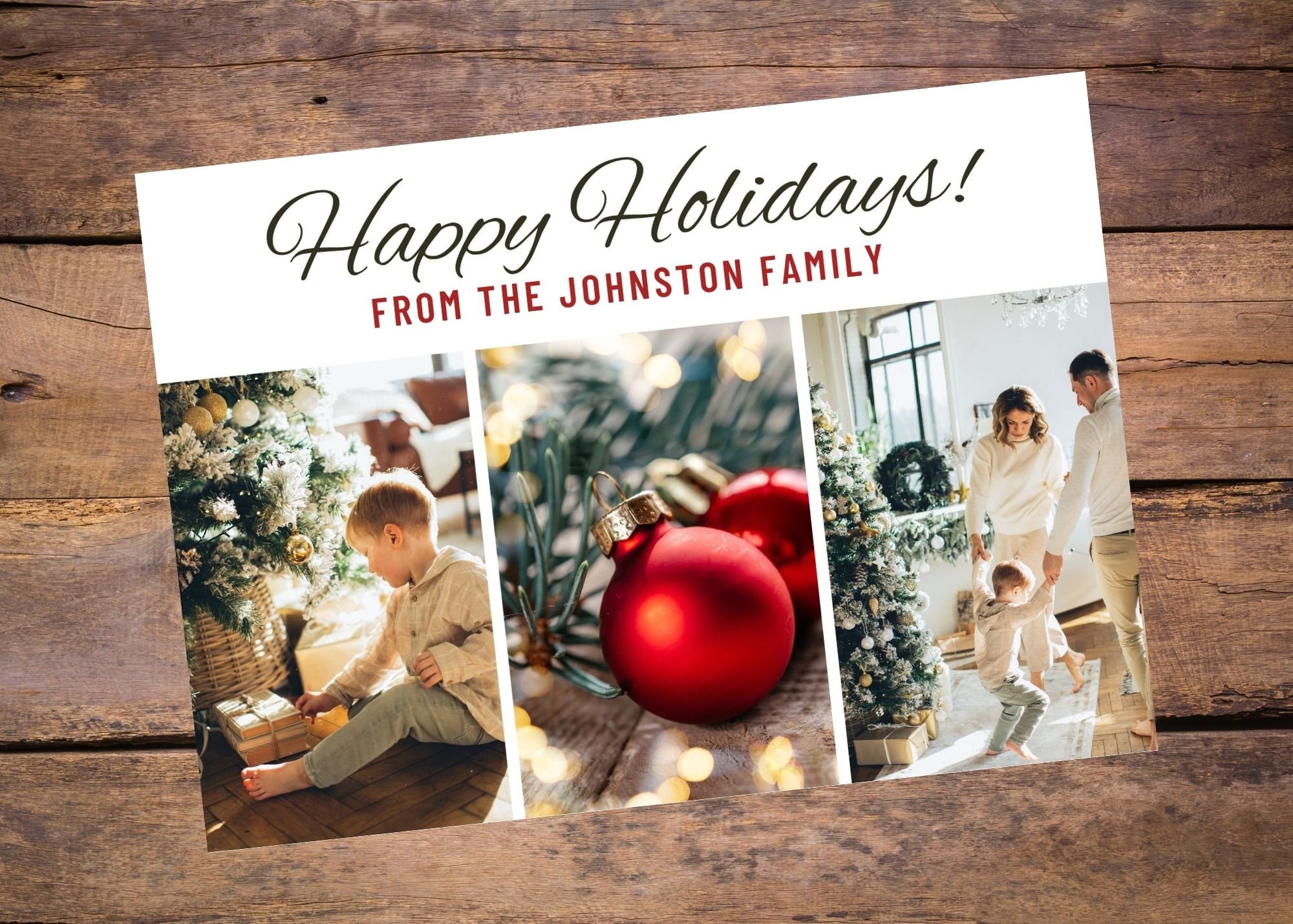 Digital Download, Happy Holidays Card Template, Fully Editable Text and ...