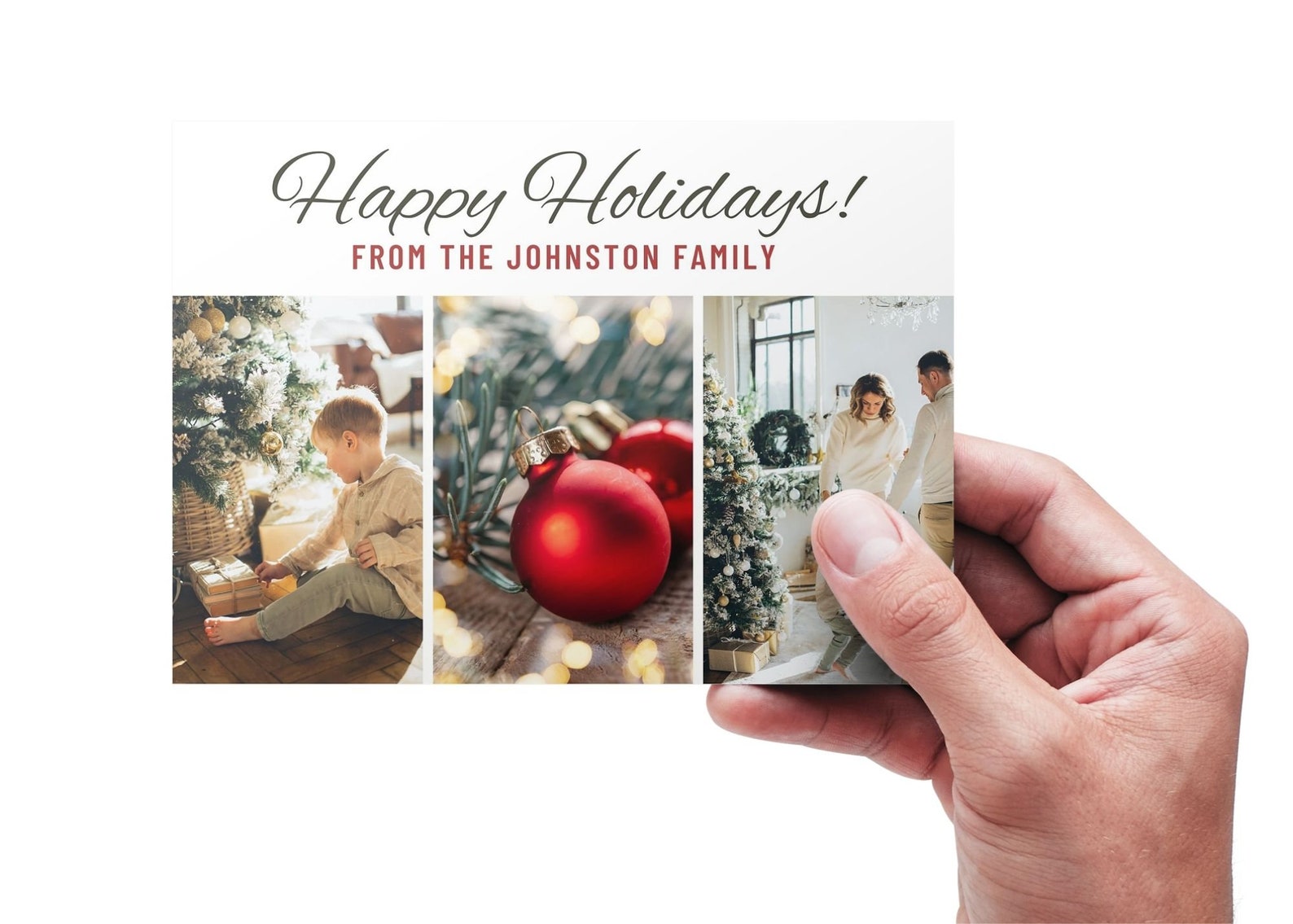 Digital Download, Happy Holidays Card Template, Fully Editable Text and ...