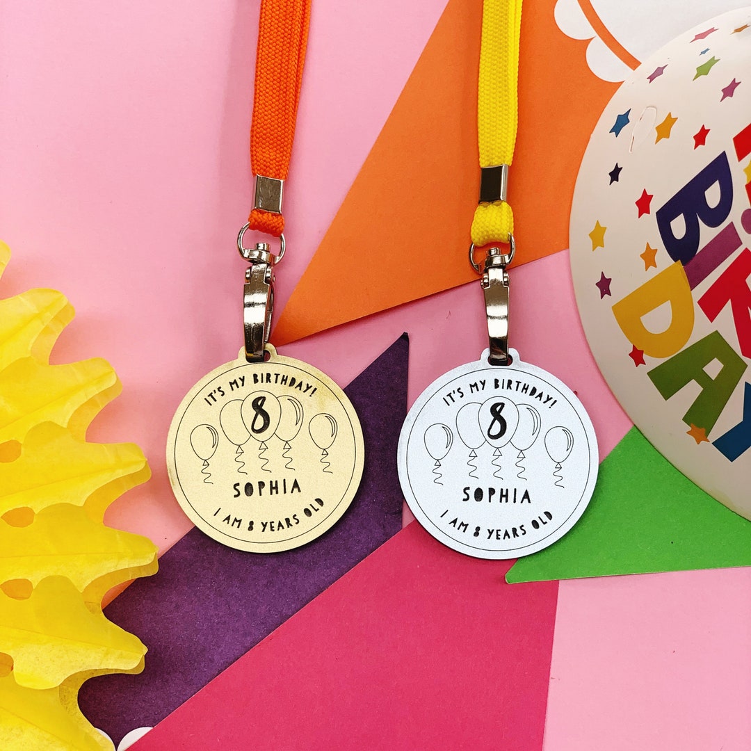 I'm 8 Today Medal, Eight Year Old Personalised Birthday Medal, Gold or ...
