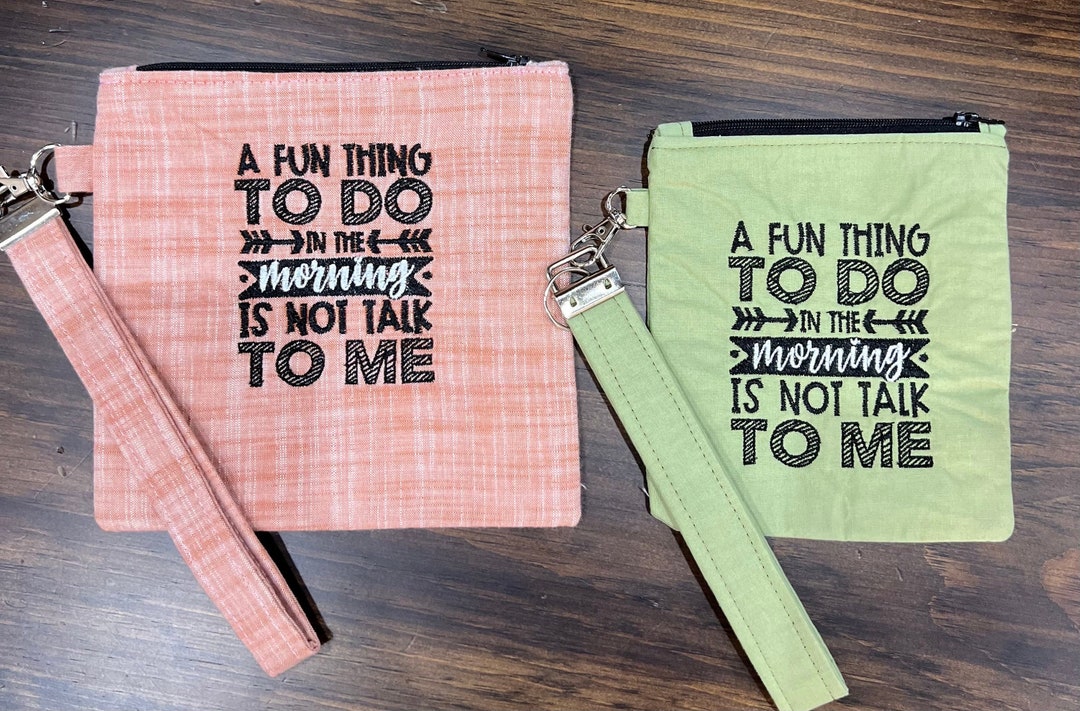 Hand-crafted Embroidered Zipper Bag / Wristlet - "a Fun Thing to Do in ...