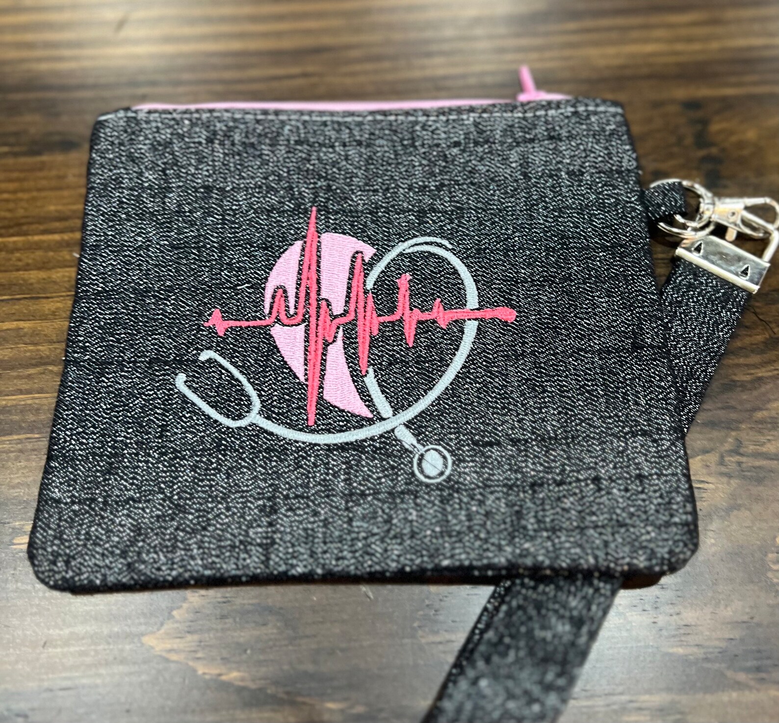 Zipper Pouch Heart, EKG, and Stethoscope Nurse, Healthcare, EMS, Medic ...