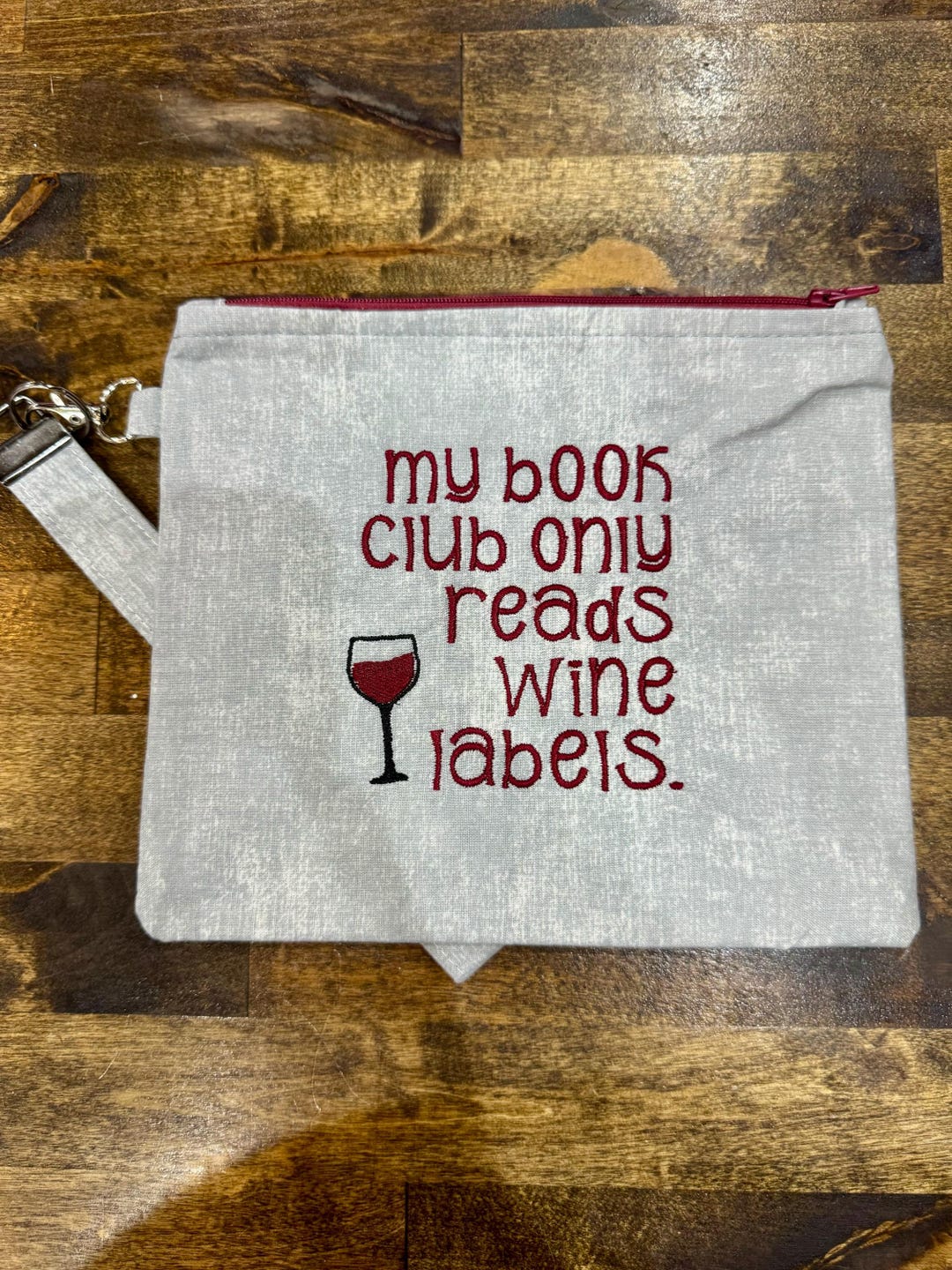 Embroidered Hand-crafted Zipper Bag/wristlet With Clip & Fabric Lining ...