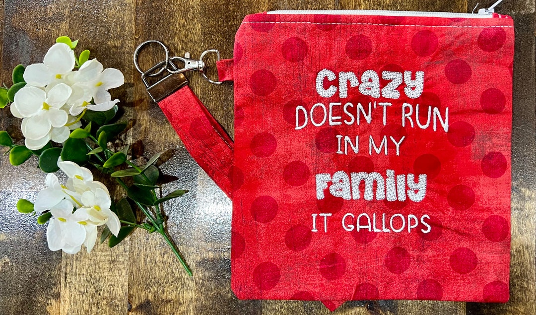 Embroidered Hand-crafted Zipper Bag/wristlet With Clip and Fabric ...