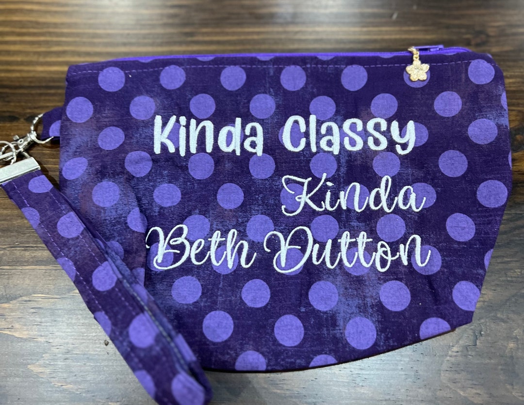 Embroidered Hand-crafted Zipper Bag /wristlet - "kinda Classy, Kinda ...