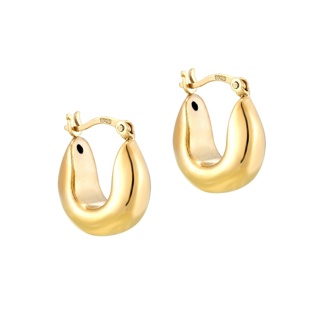 Thick Gold Hoop Creole Earrings Gold Hoops Thick Hoop - Etsy Singapore