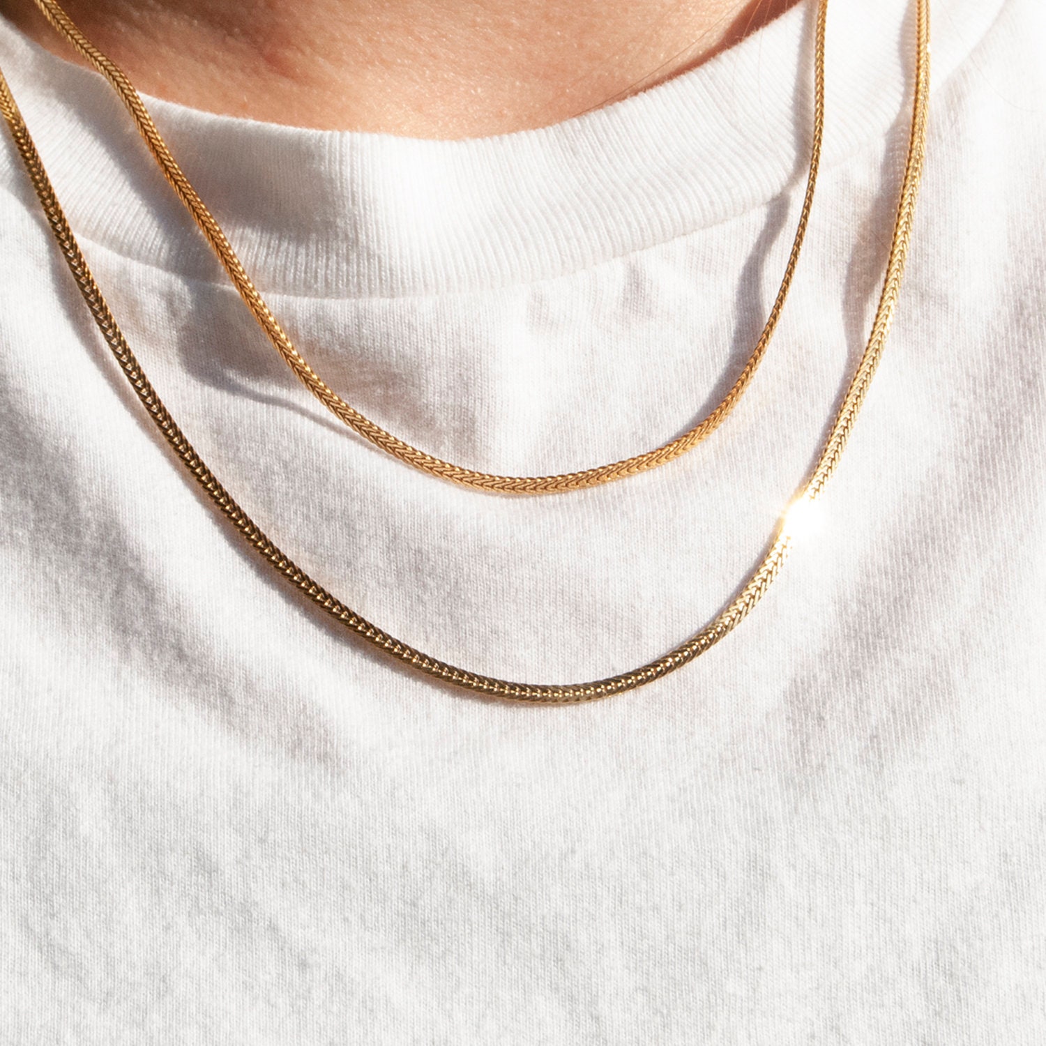 Snake Chain Snake Necklace Adjustable Gold Chain Round | Etsy