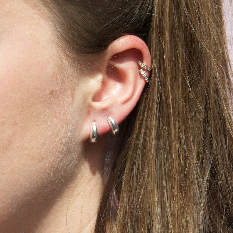 Chunky Small Hoops Cashew Hoops Big Gold Hoops Thick - Etsy