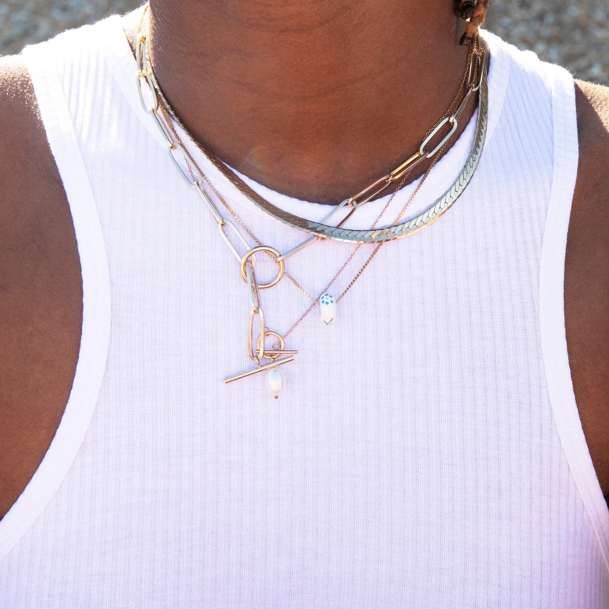 Baroque Pearl pull through necklace pearl necklace baroque | Etsy