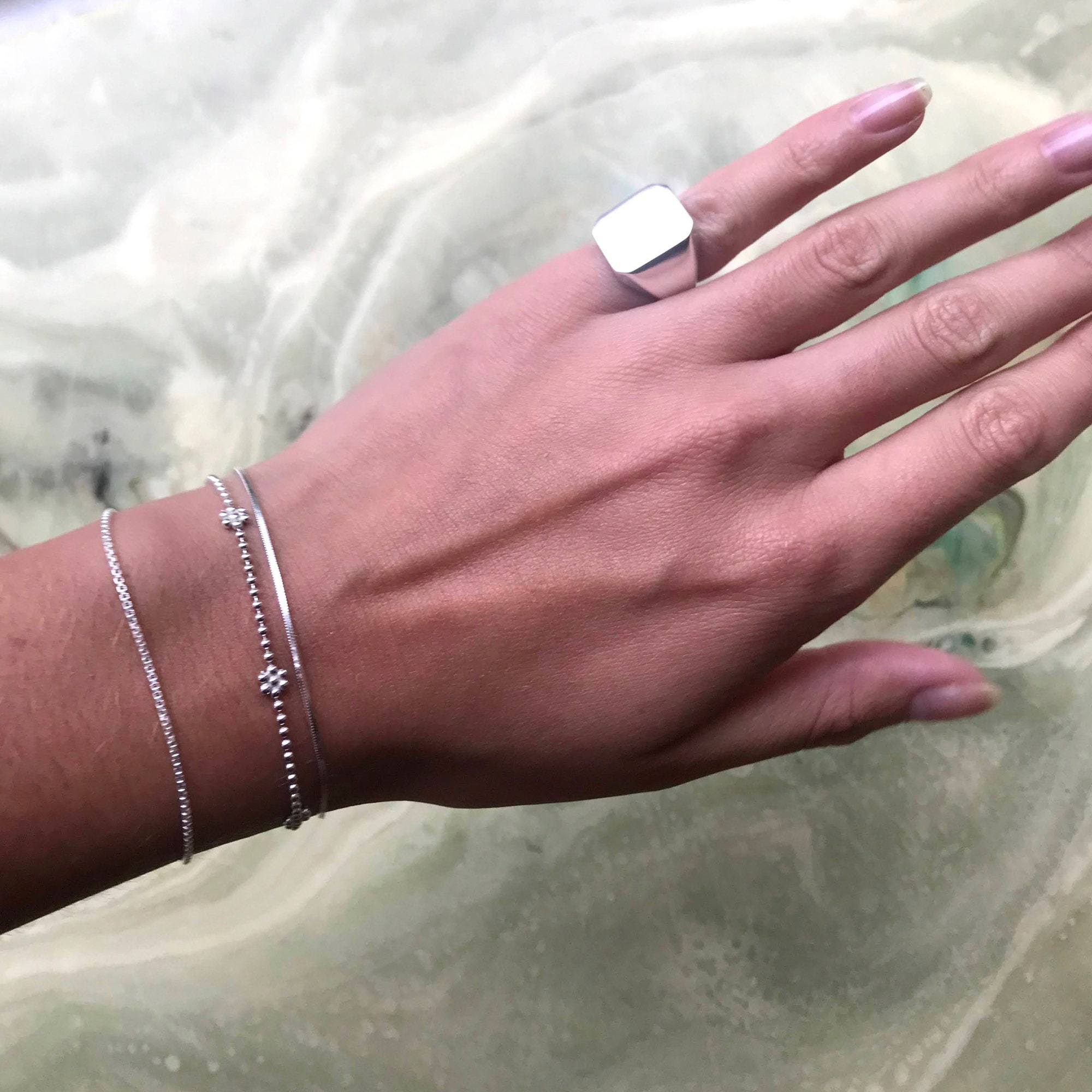 Box Chain Bracelet Chain Bracelet Adjustable Gold - Etsy UK