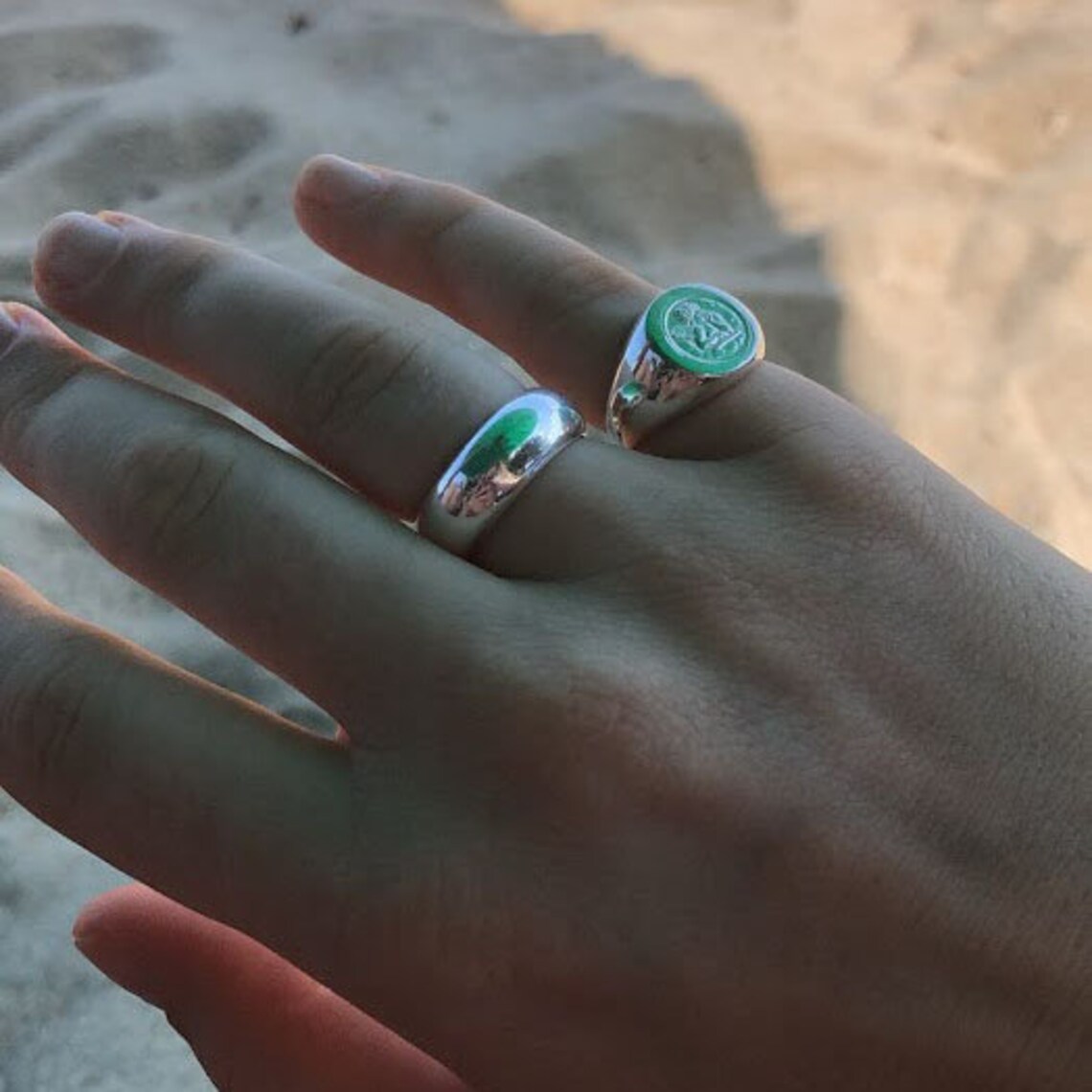 Angel cherub ring signet silver ring thick ring | Etsy