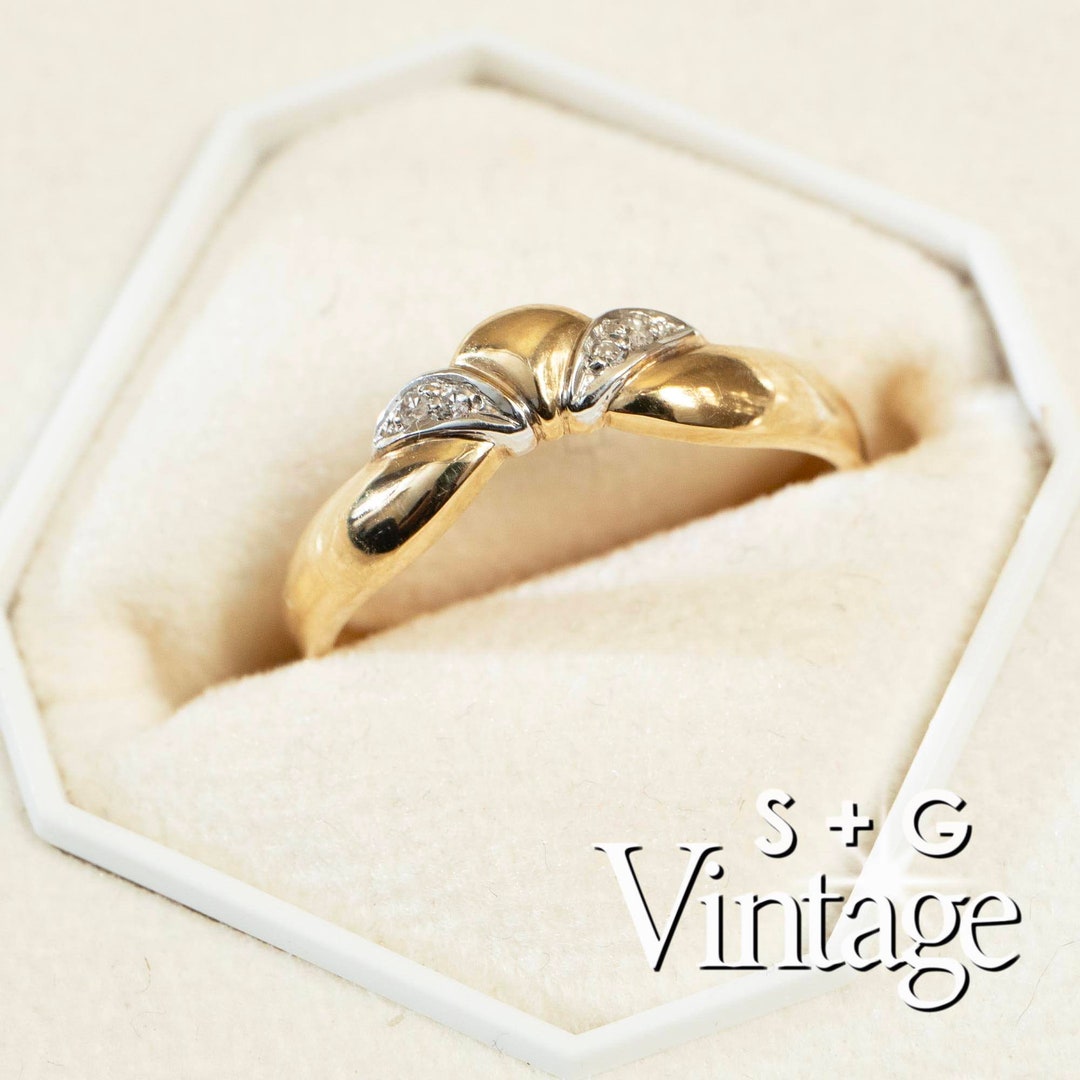 Vintage 9ct Gold Diamond Arch Ring Vintage Ring 9ct - Etsy