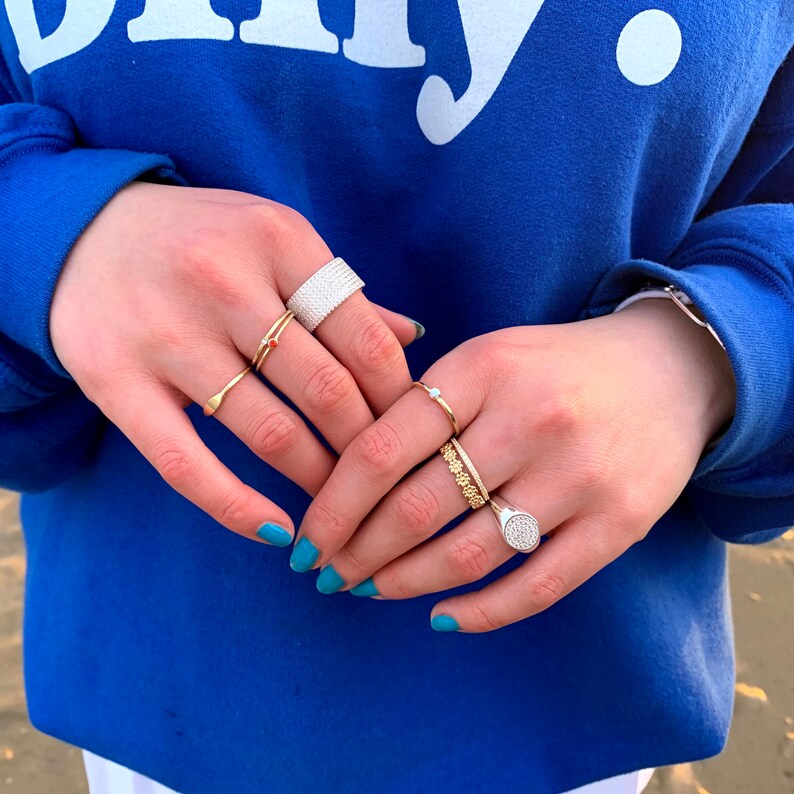 Chunky Cz Pave Band Ring Thick Cz Pave Ring Stacking Ring - Etsy UK